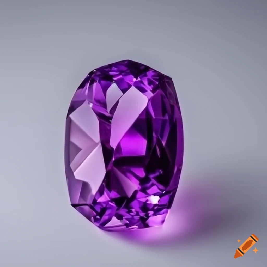 Purple tear-shaped gem on white background on Craiyon