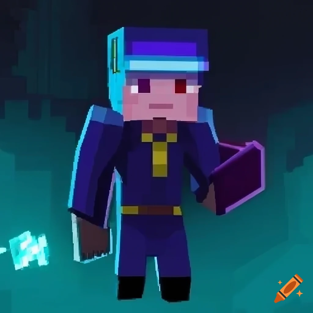 Image of minecraft characters dressed as police officers on Craiyon