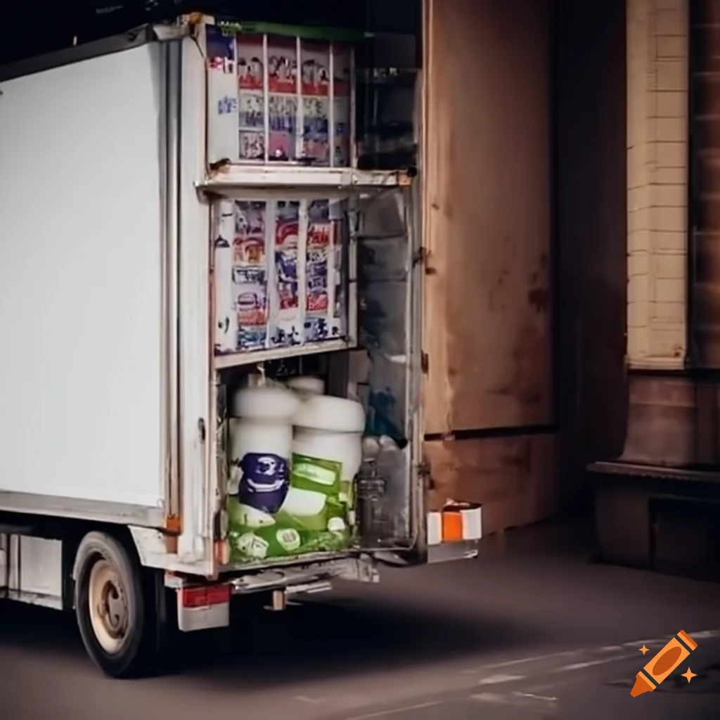 Shipment of fresh milk in refrigerated trucks on Craiyon