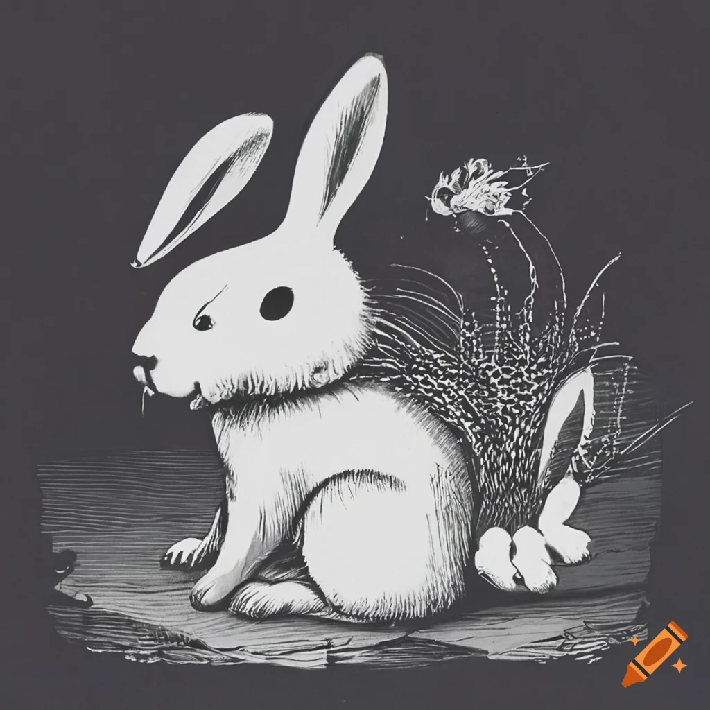 Vintage album cover featuring a bunny on Craiyon