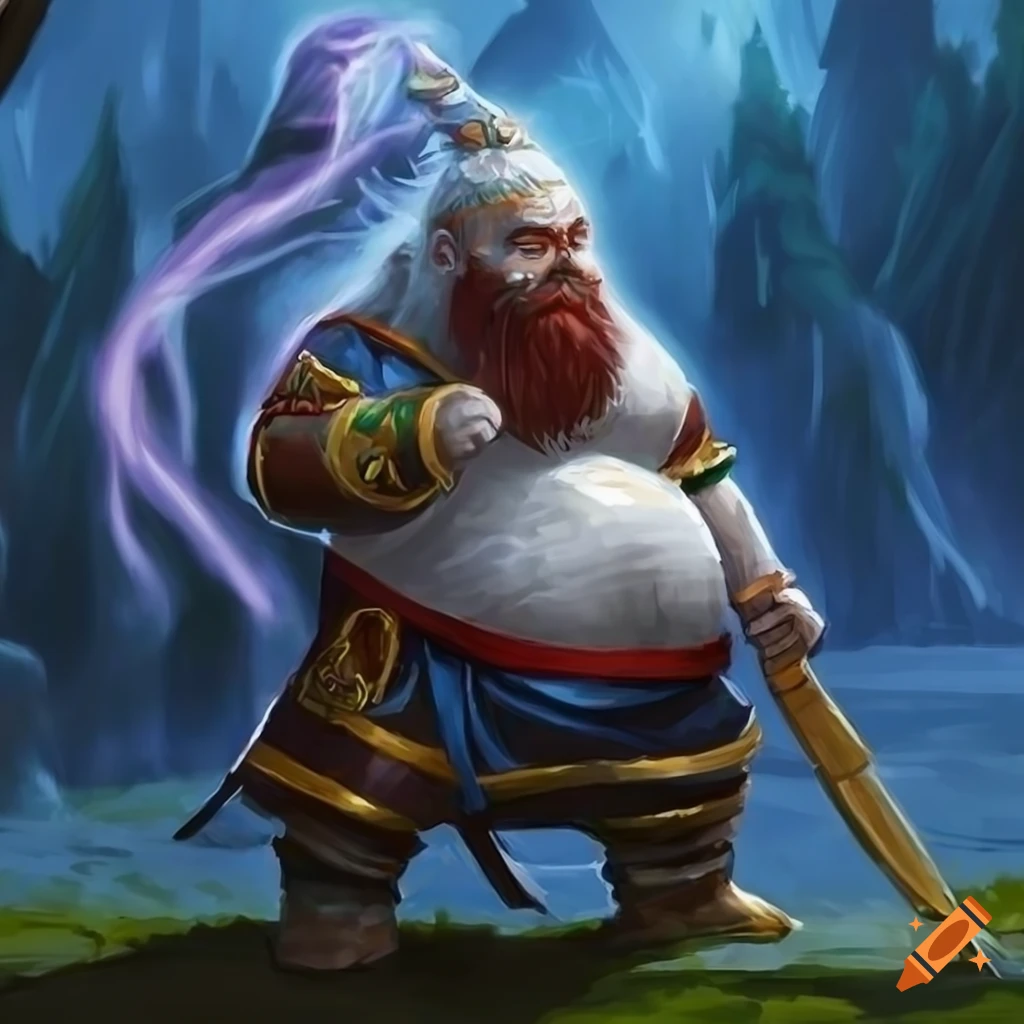 Fantasy illustration of an eastern Asian dwarf in ancient Chinese ...