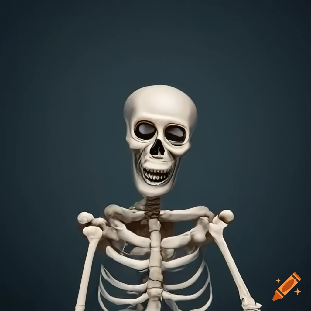 Satirical image of a skeleton at alcoholics anonymous on Craiyon