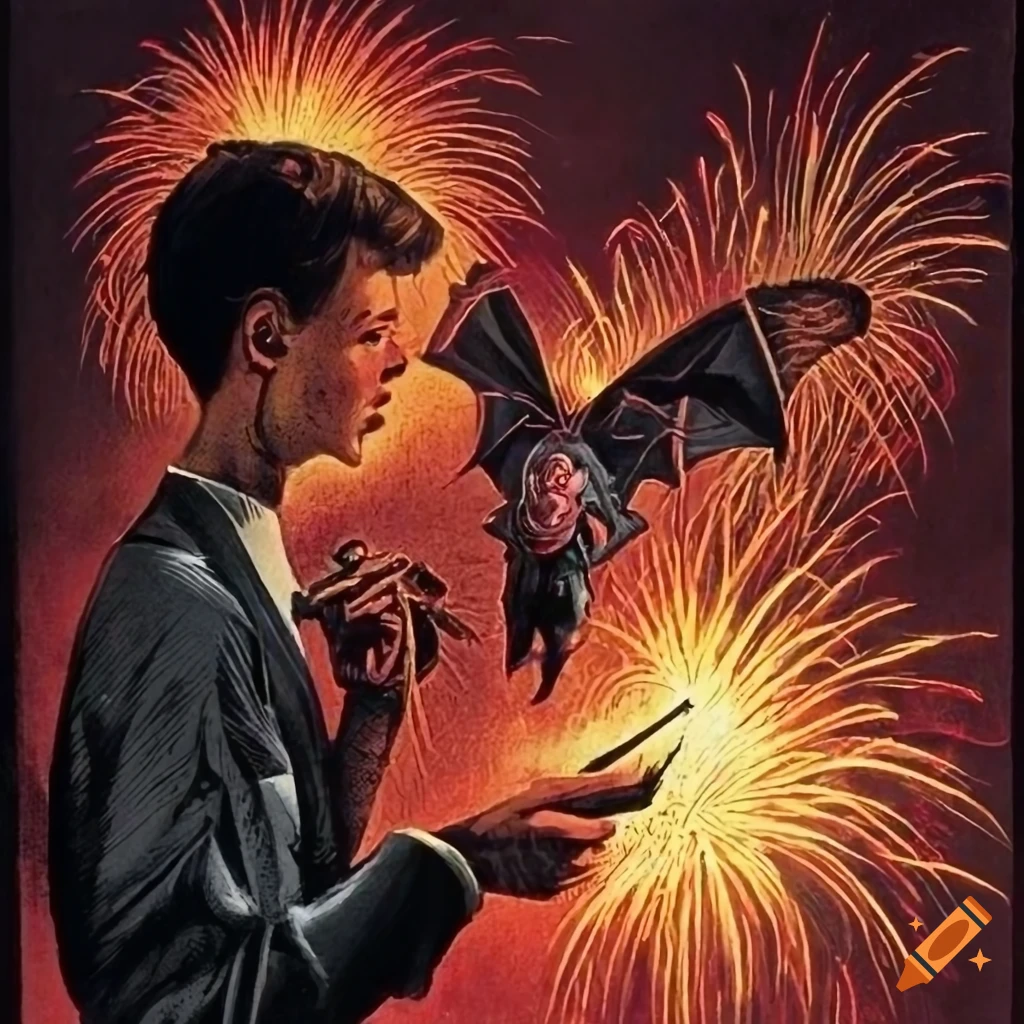 Graphic novel illustration of a devil moth