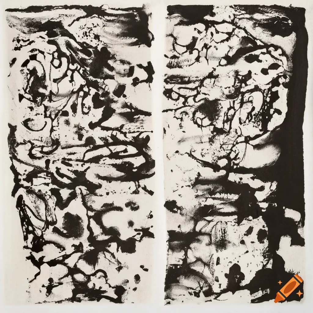 Ink patterns on white paper on Craiyon