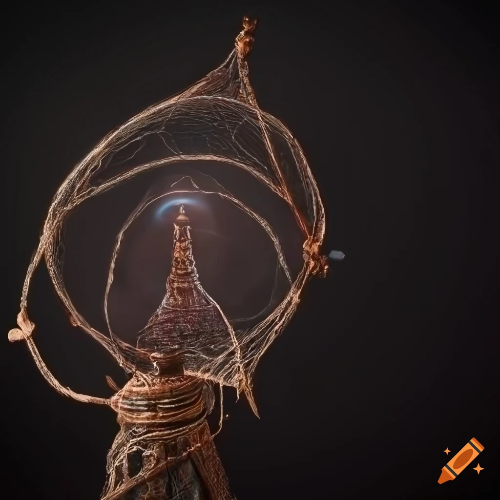 Medieval flail with a church thurible at the end on Craiyon