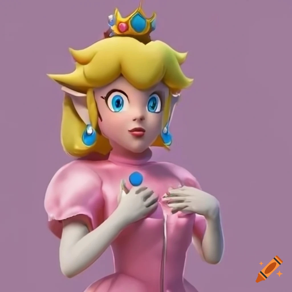 Princess Peach And Link In Pink Silk Ballgowns On Craiyon