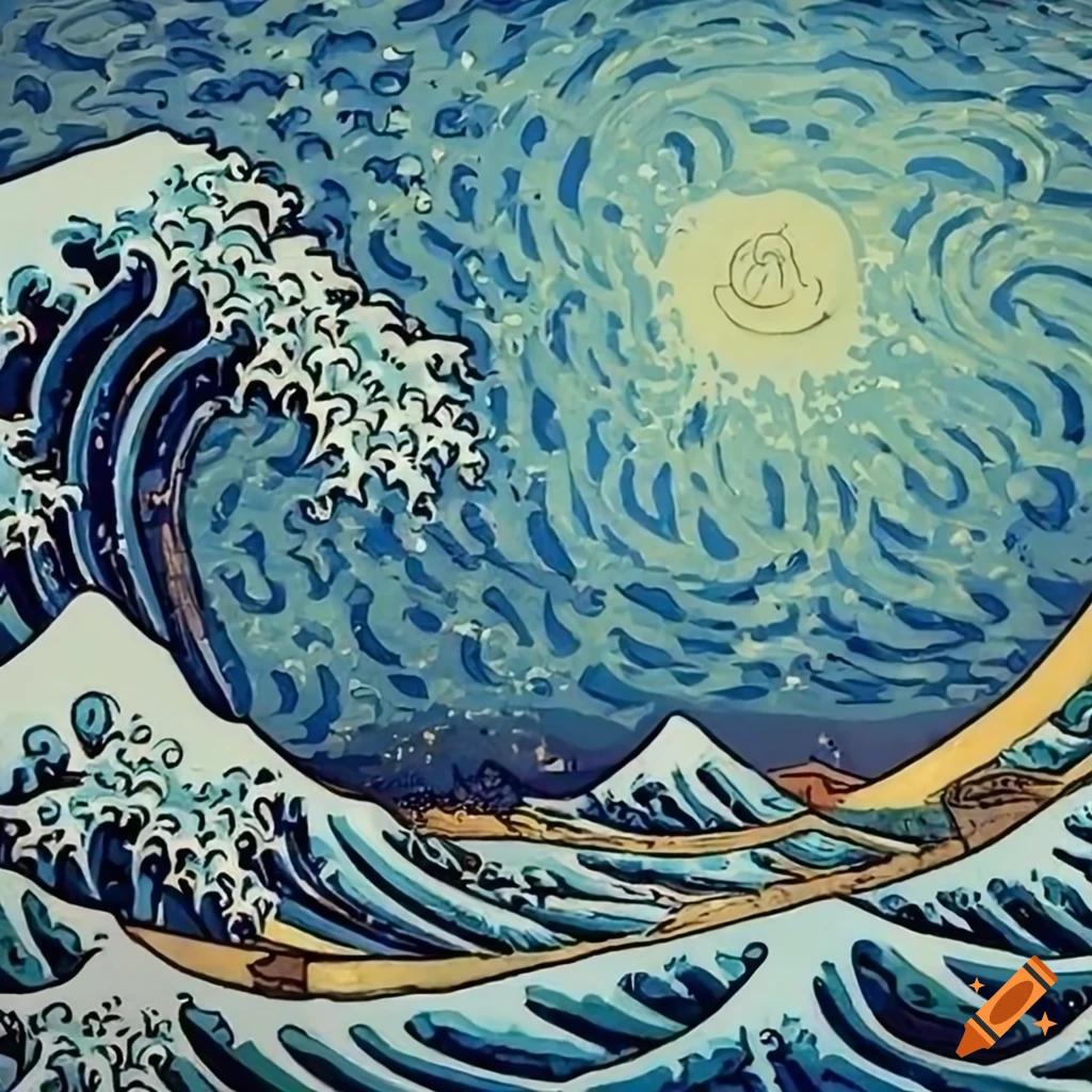 Artistic interpretation of Under the Wave off Kanagawa in the style of ...