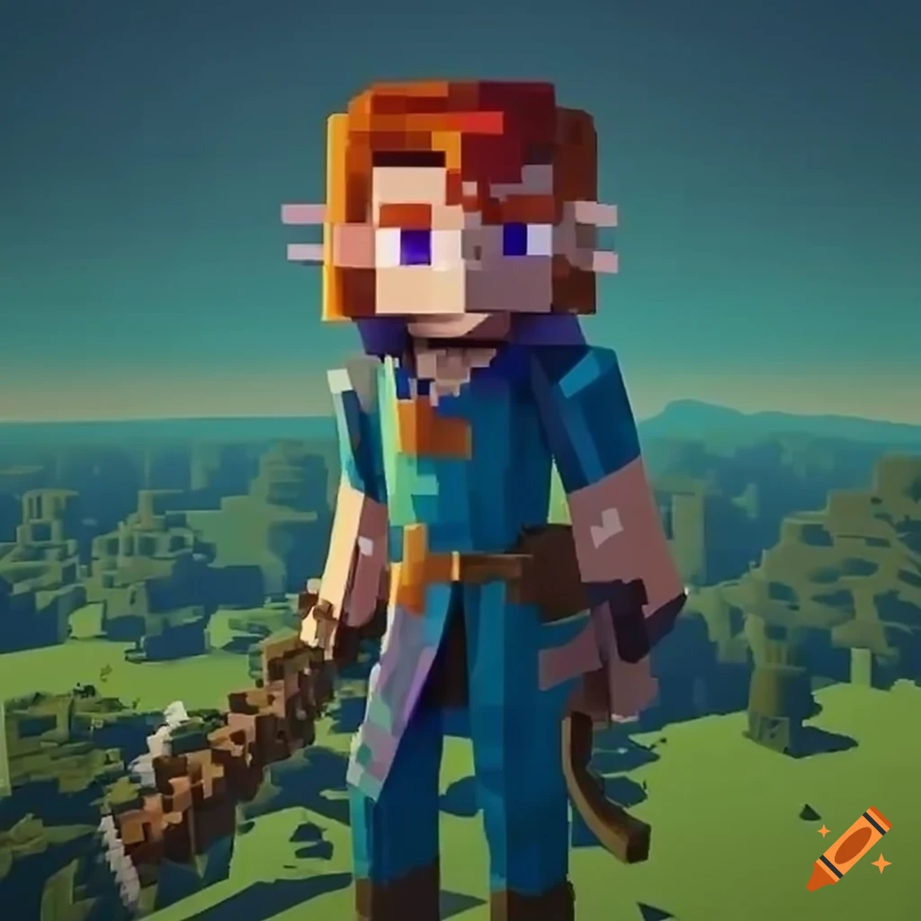 Image of minecraft heroes on a quest on Craiyon