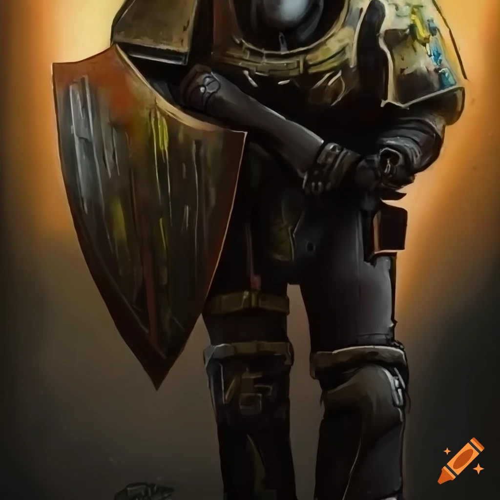 Space swat with shield on Craiyon