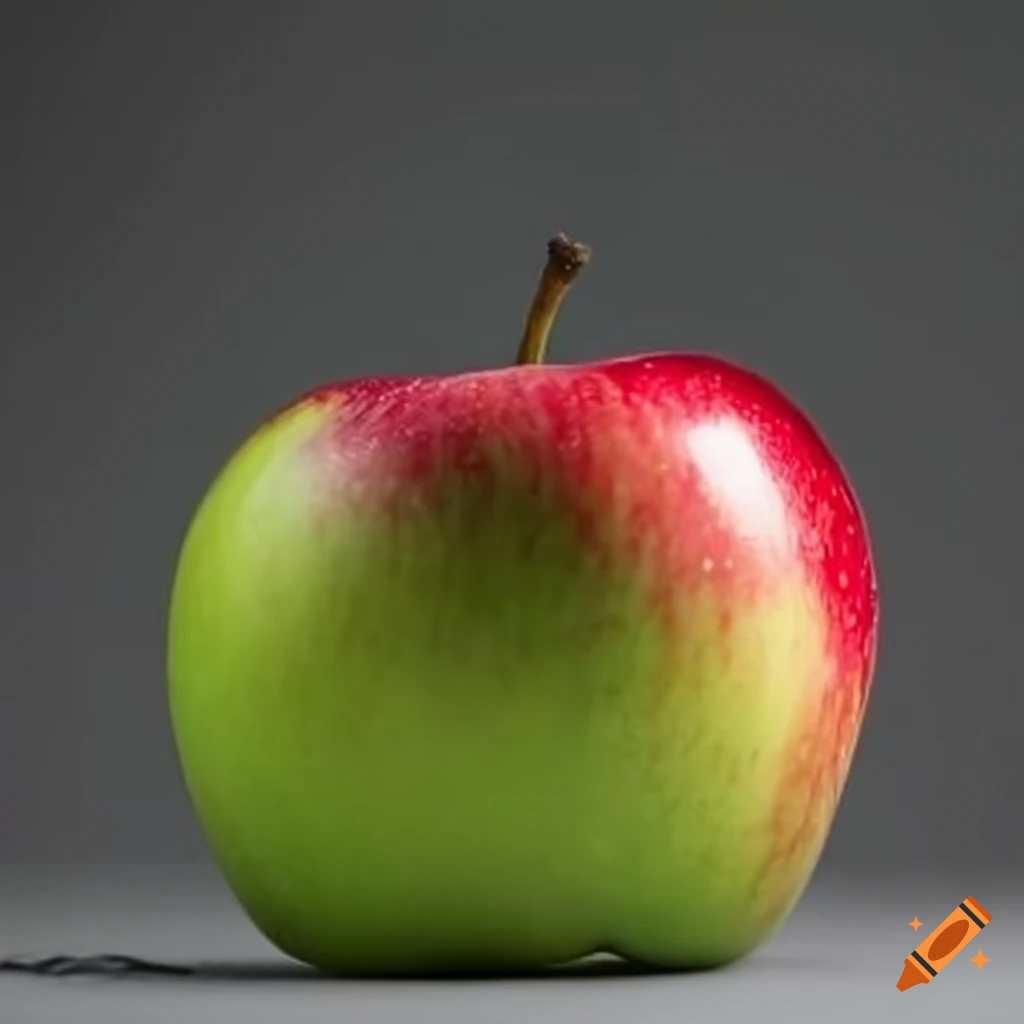 Close-up of two apples, one green and one red