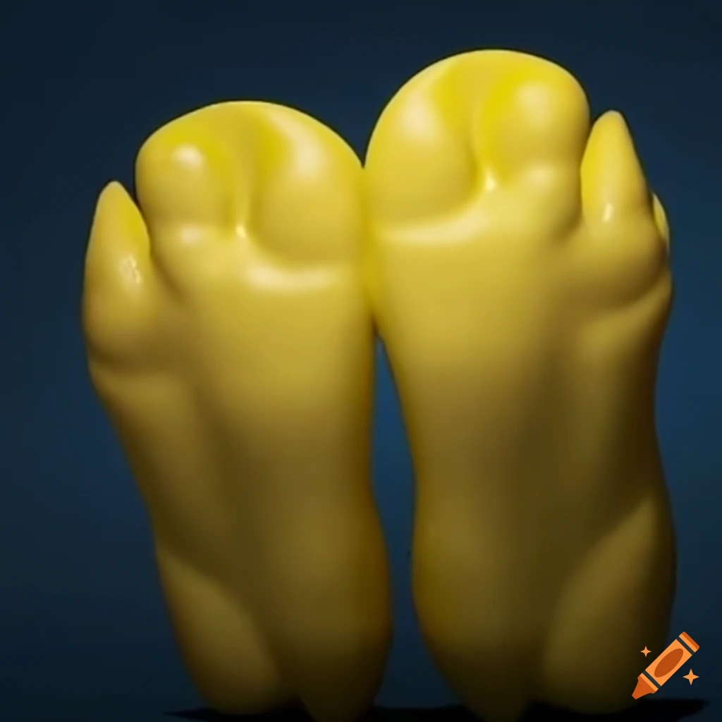 Close-up of big yellow feet of patrick bob on Craiyon