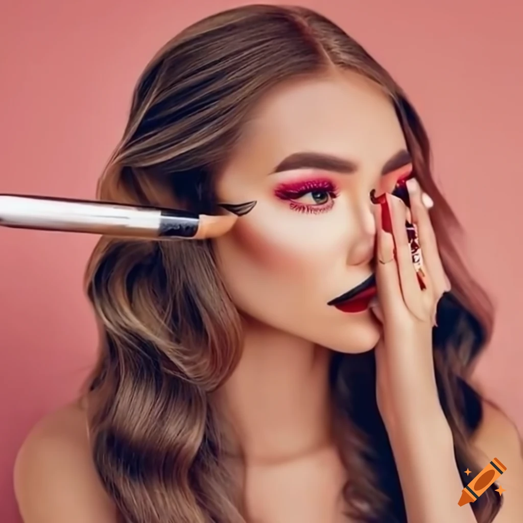 Female beauty influencer sharing makeup tips