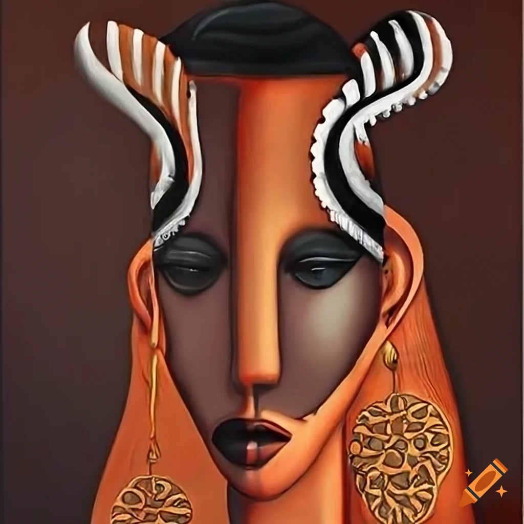 Abstract art inspired by african tribe and santeria