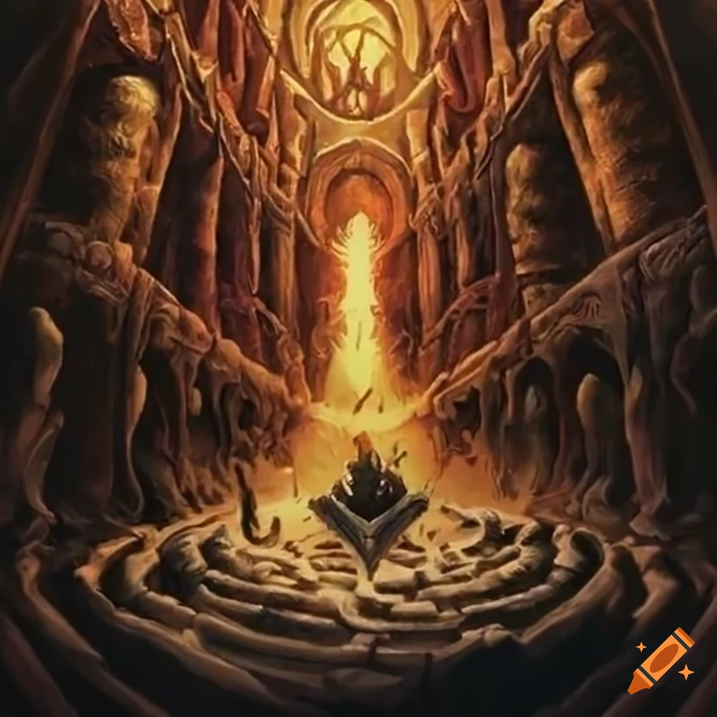 Image of a book maze in Magic: The Gathering on Craiyon