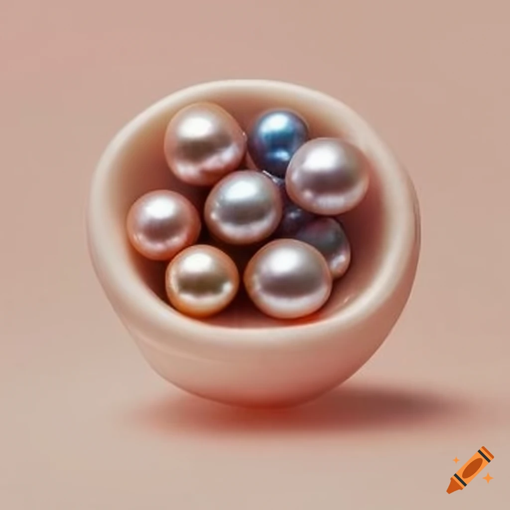 Exquisite pearls on display on Craiyon