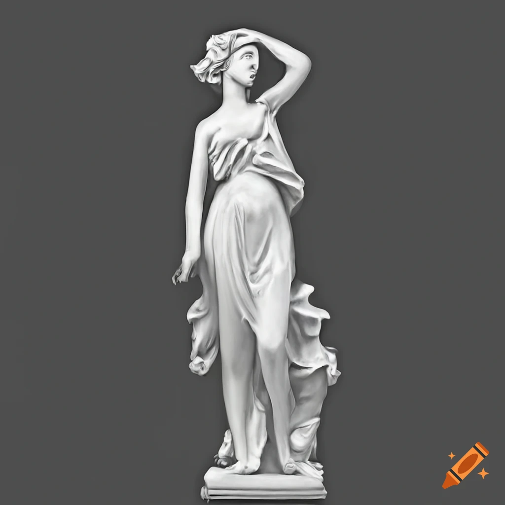 Drawing of a classic garden statue