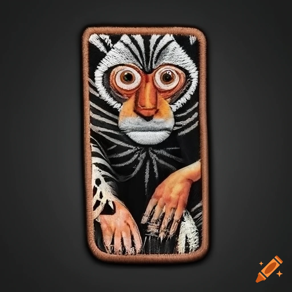 Noir graphic design patch with Madagascar theme on Craiyon