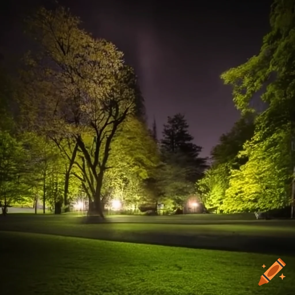 Night view of a park