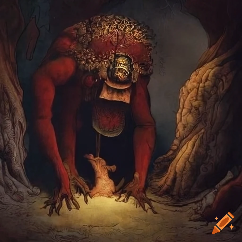 Painting of chinese mythological móguǐ 魔怪 in various art styles on Craiyon