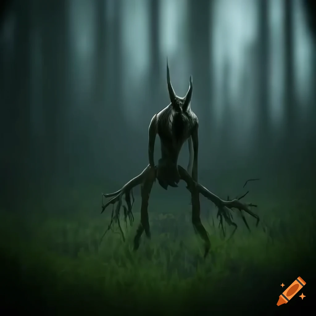 Photorealistic photo of a mysterious creature in the forest on Craiyon