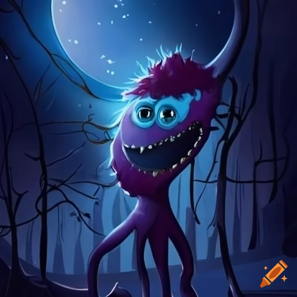 Cartoon night monster on Craiyon