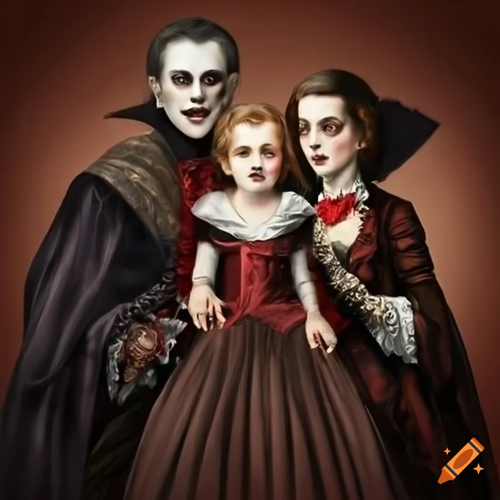 Gothic vampire family portrait on Craiyon