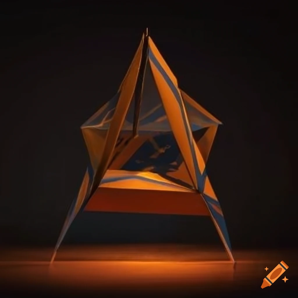 Abstract art of a three-sided square