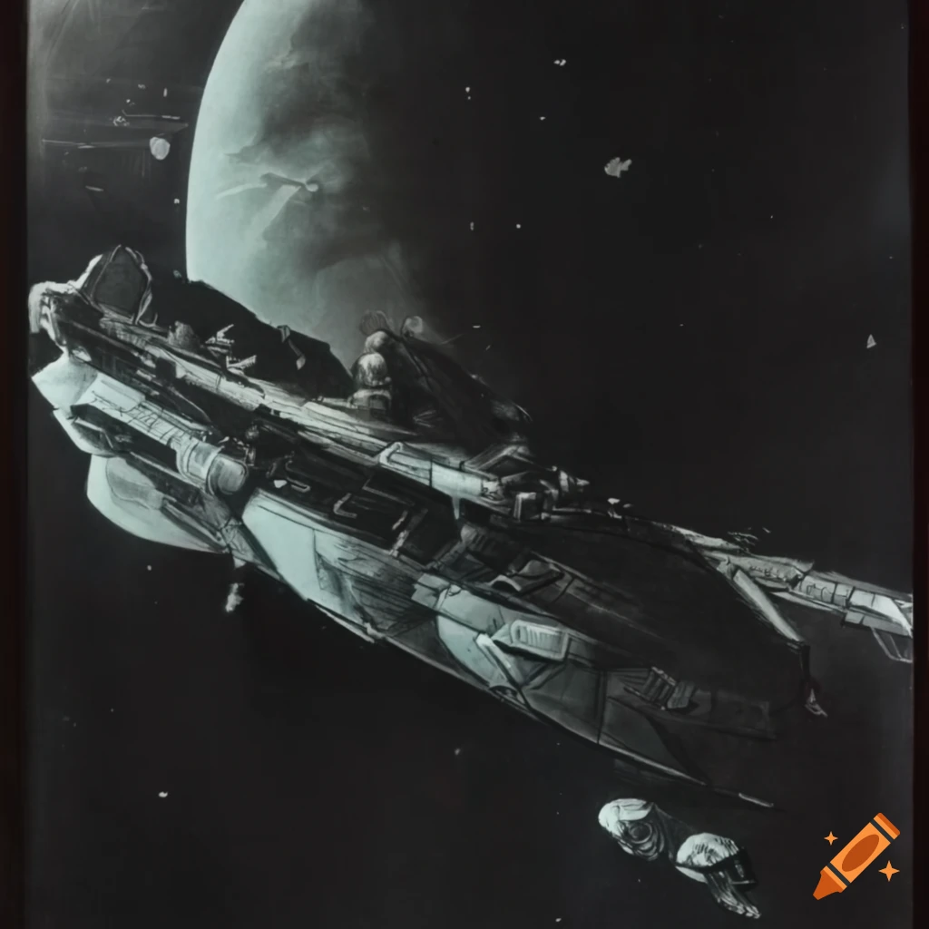 Sci-fi space fighter with gatling laser guns on Craiyon