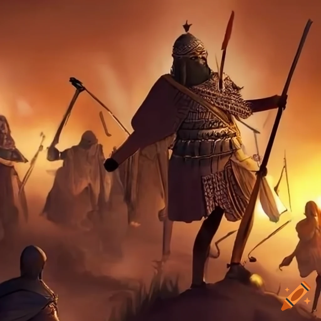 Depiction of an ancient arab battle on Craiyon