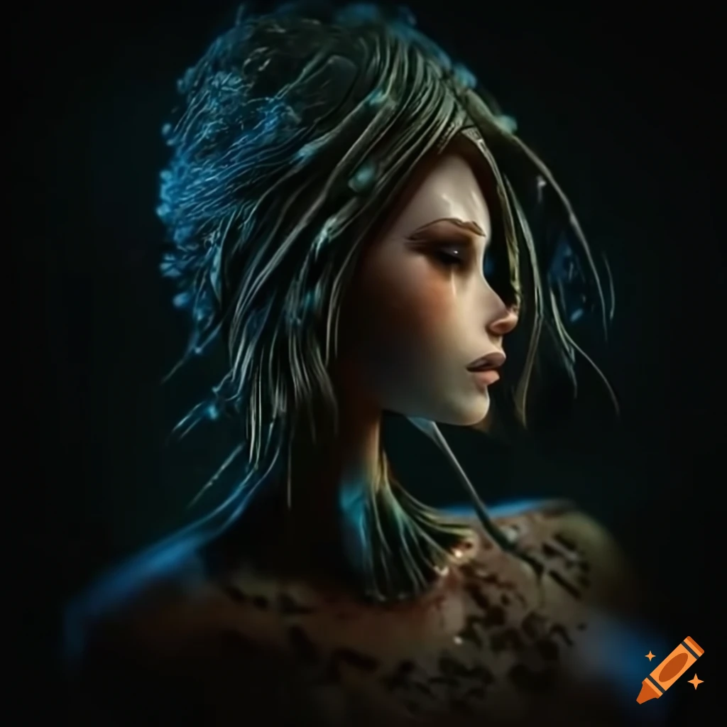 Intricately detailed high-quality sculpture with neo-pop surrealism on ...