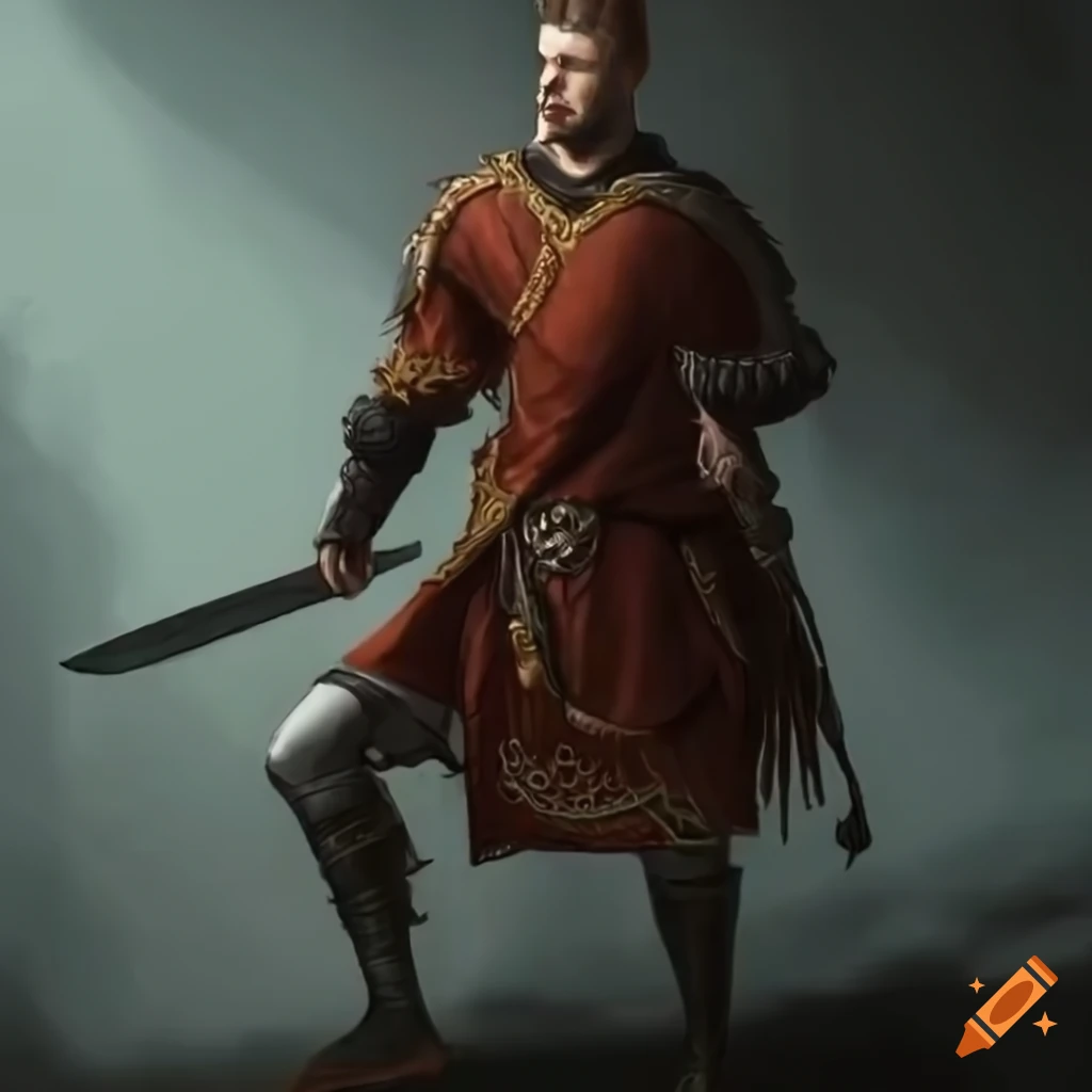 Illustration of a skilled swordsman in white attire on Craiyon