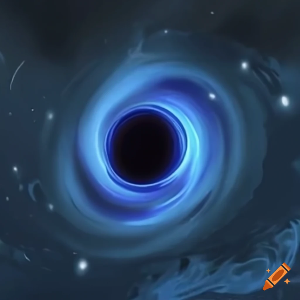 Detailed depiction of a blue-black hole