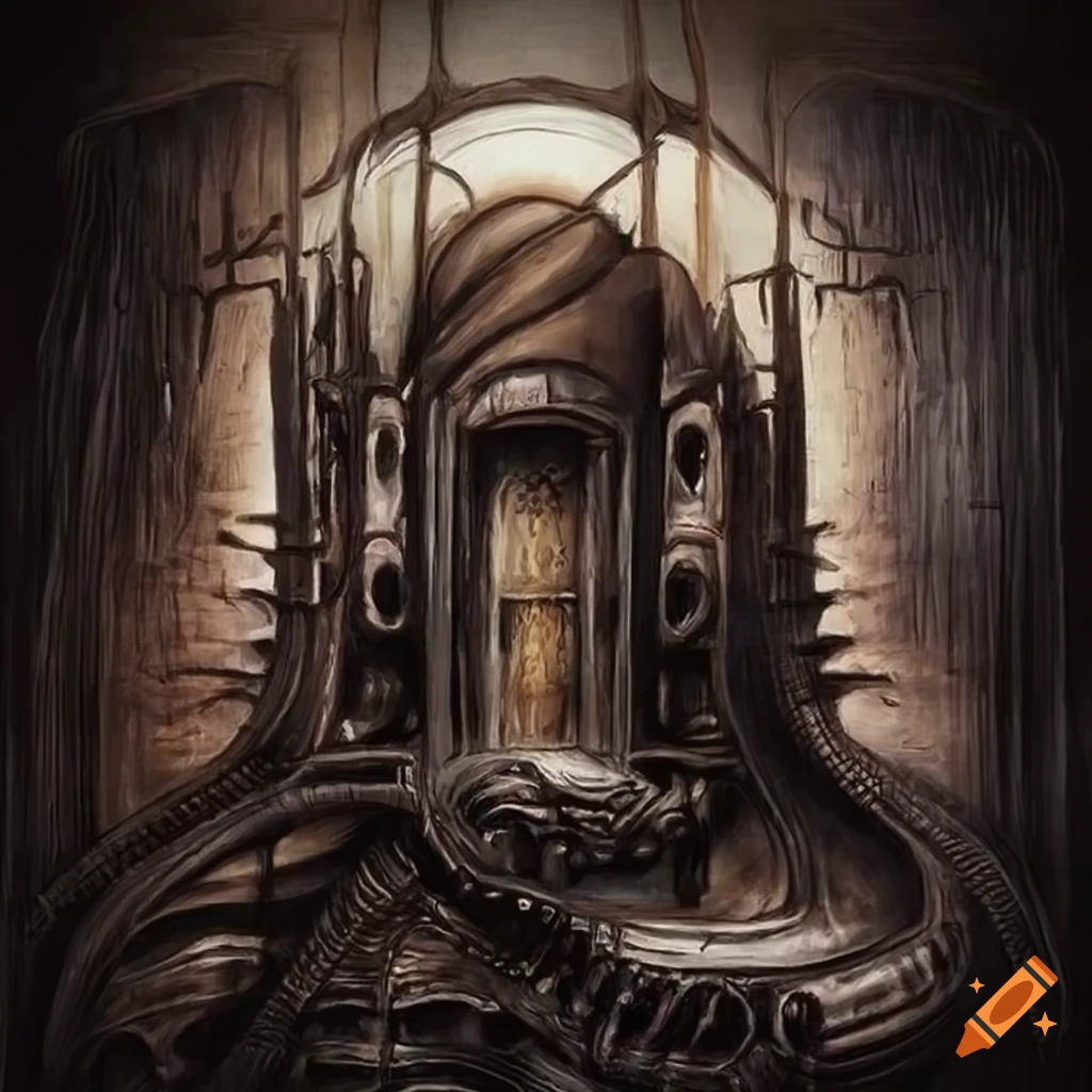 Surreal creepy cthulu artwork in the style of h r giger on Craiyon
