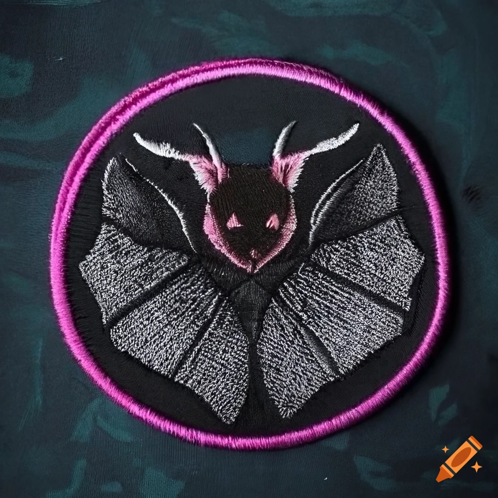 Noir graphic design patch with a moth on Craiyon