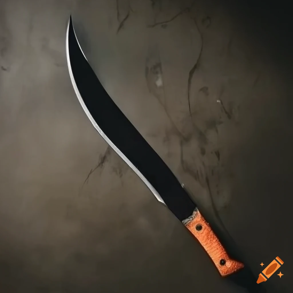 Colorful toy machete in green and orange colors on Craiyon
