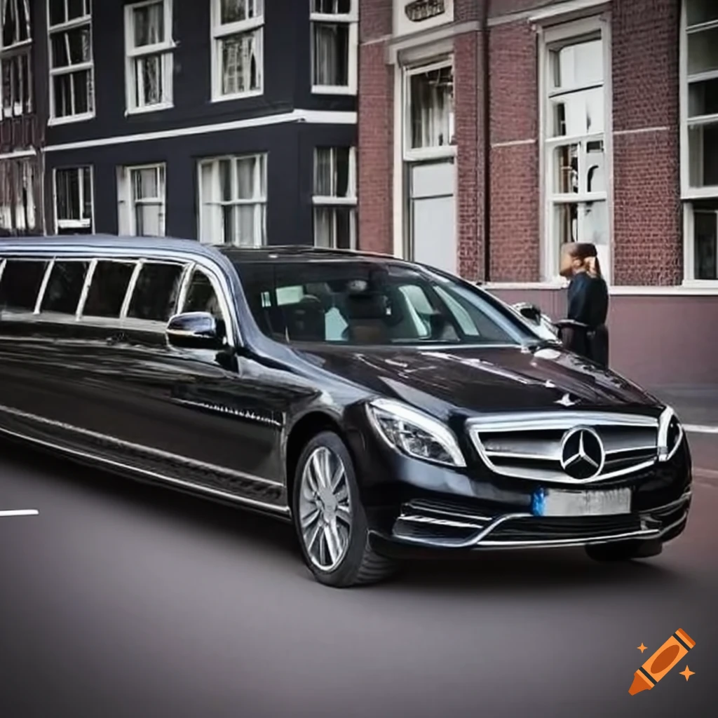 Black Mercedes limousine in Amsterdam on Craiyon