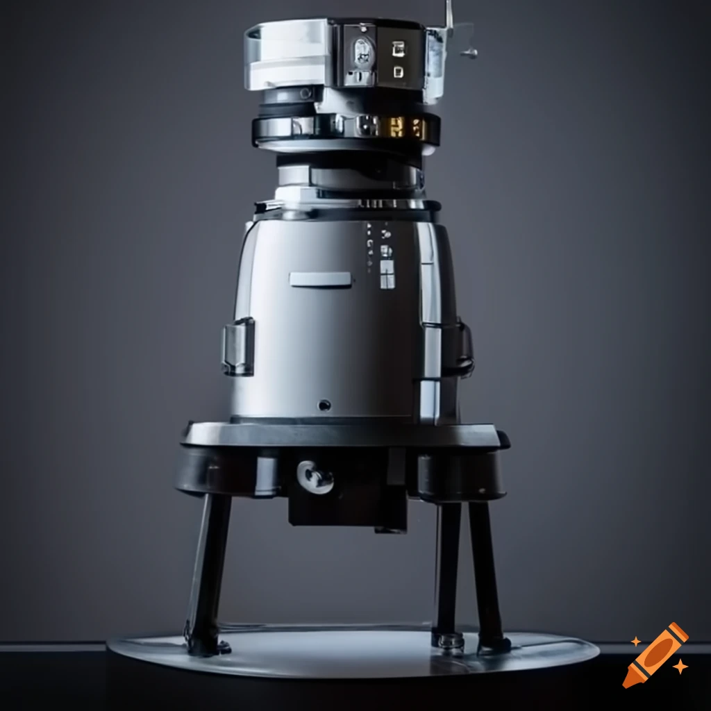 Sci-fi machine on stands with funnel and dispenser on Craiyon