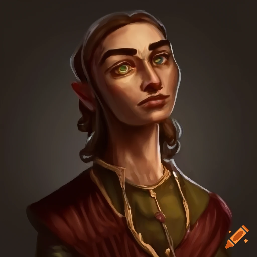 Detailed portrait of a skinny dnd merchant on Craiyon