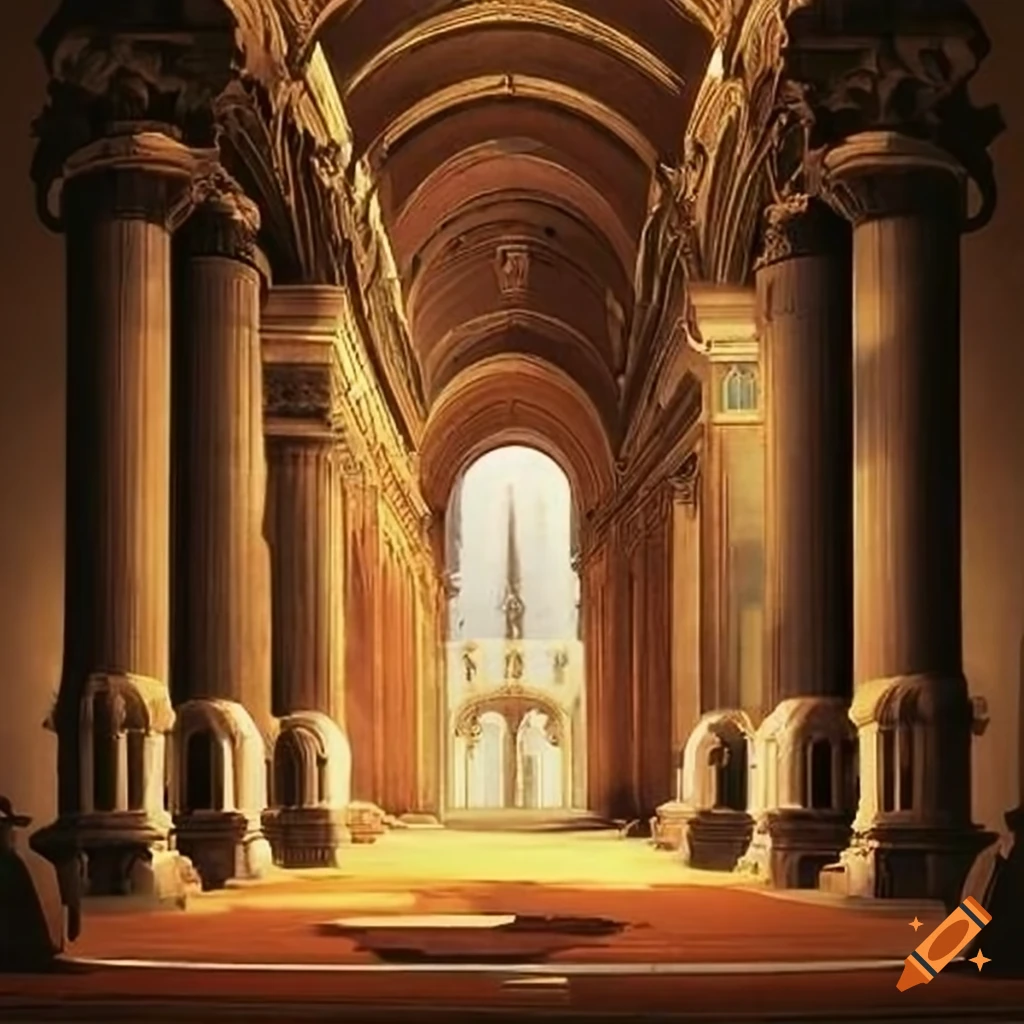 Illustration of a classical roman city in windsor mccay style