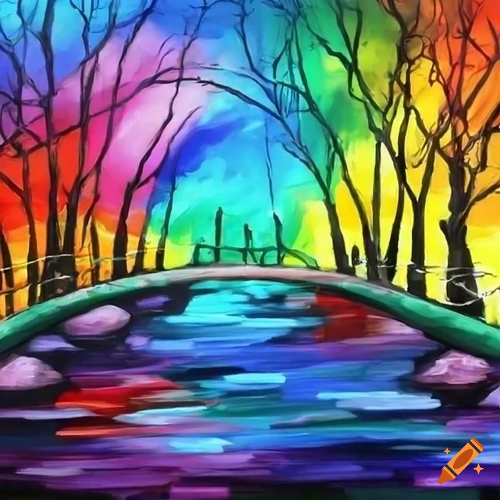 Painting of a colorful bridge on Craiyon