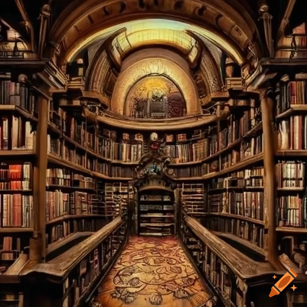 Extensive library filled with ancient tomes and scrolls. however, the ...