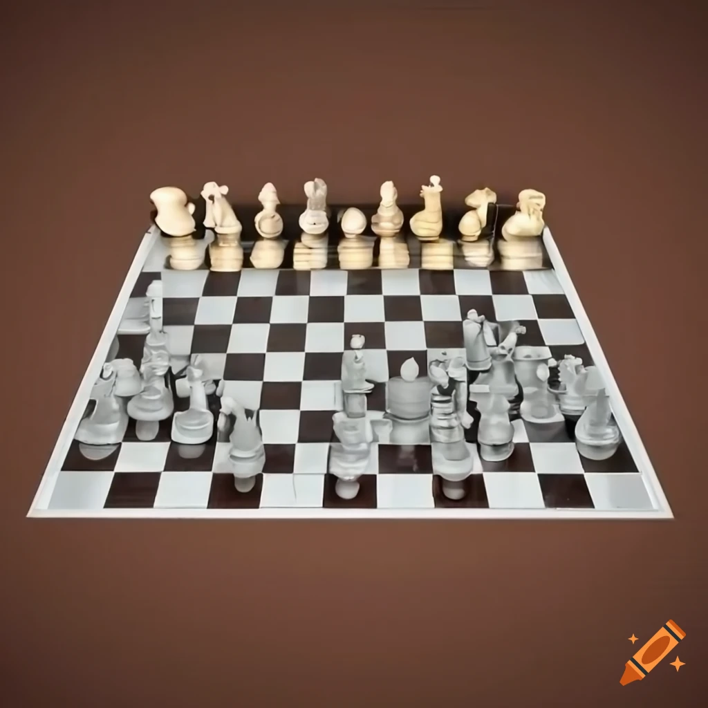 Complete chess board on Craiyon