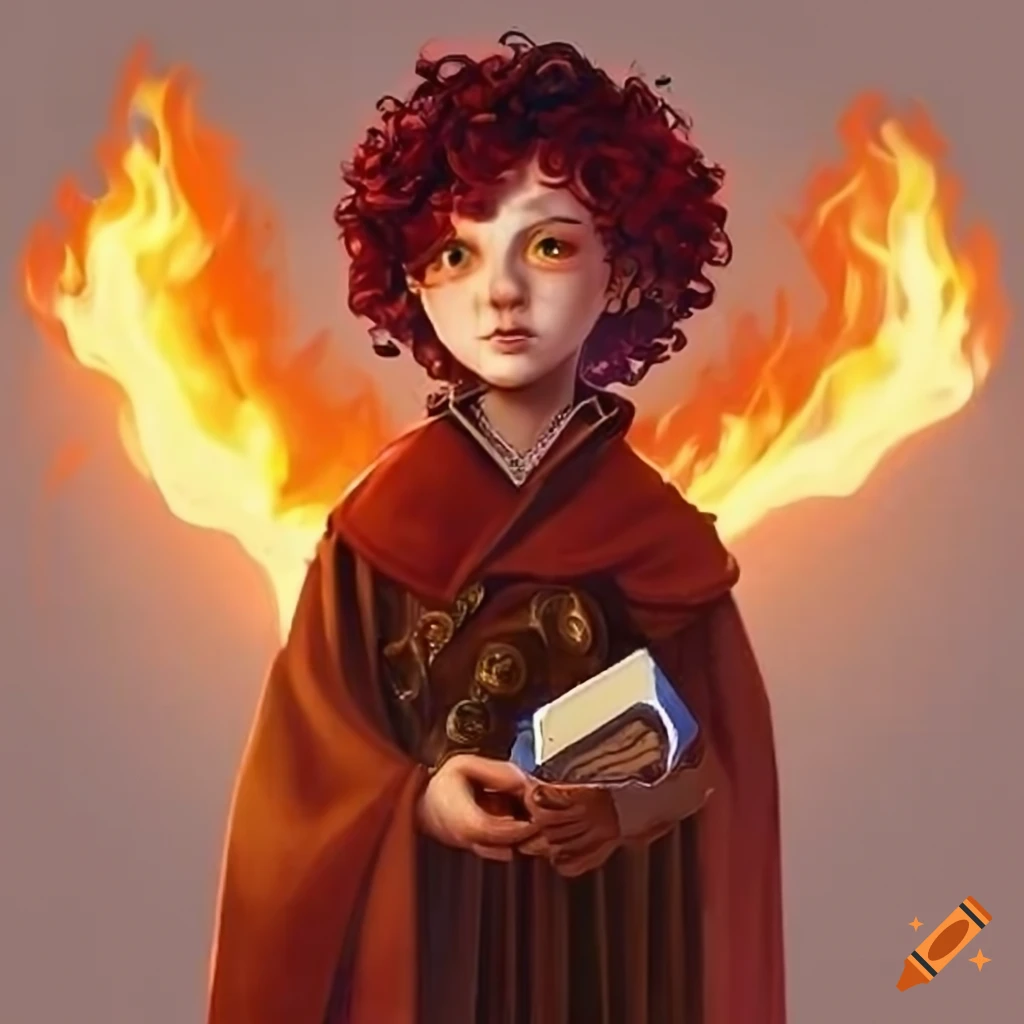 Image of a red-haired monk holding a bible on Craiyon