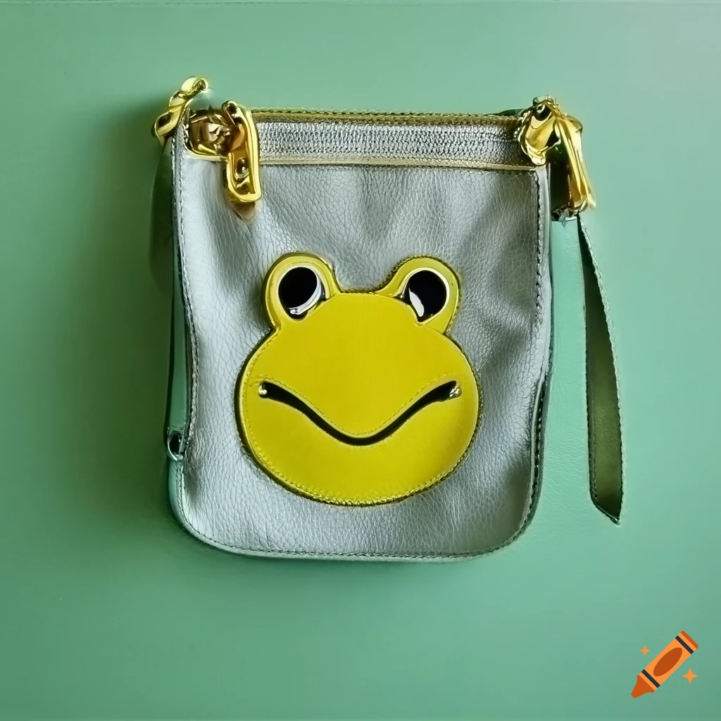 Fashionable bag with frog face print on Craiyon