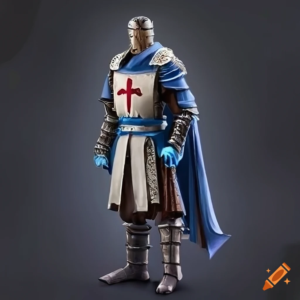 Fusion artwork of gabriel and mace windu as a blue knight