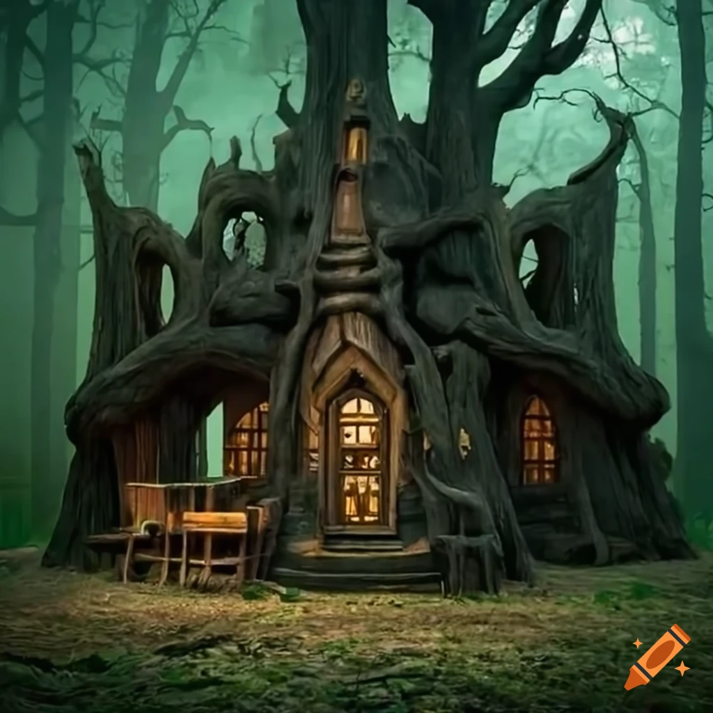 Image of a magical tavern in an oak tree
