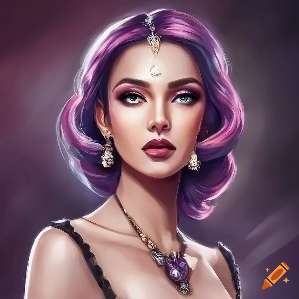 Portrait of Zuleika, a fierce and fashionable goddess on Craiyon