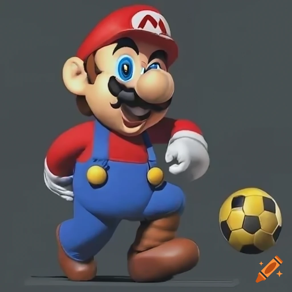 Mario playing football on Craiyon