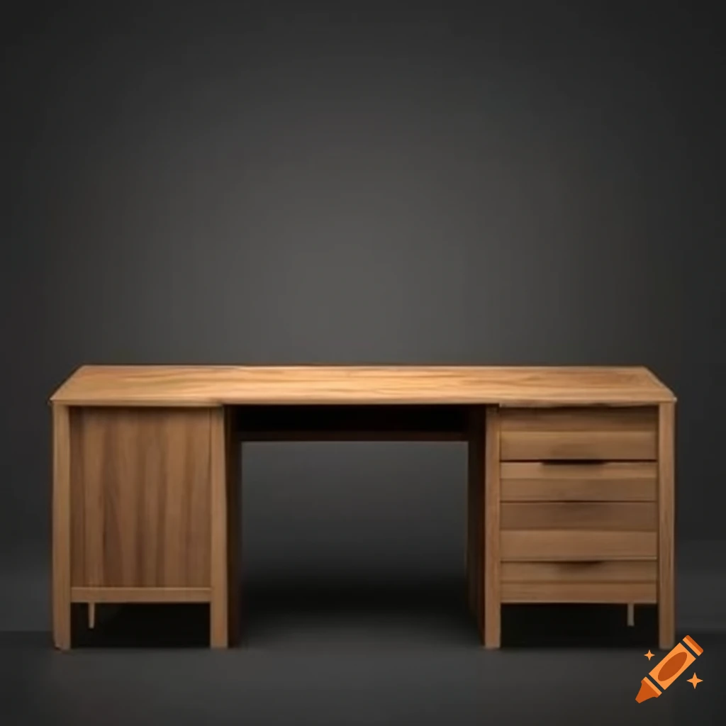 Large wooden desk on Craiyon