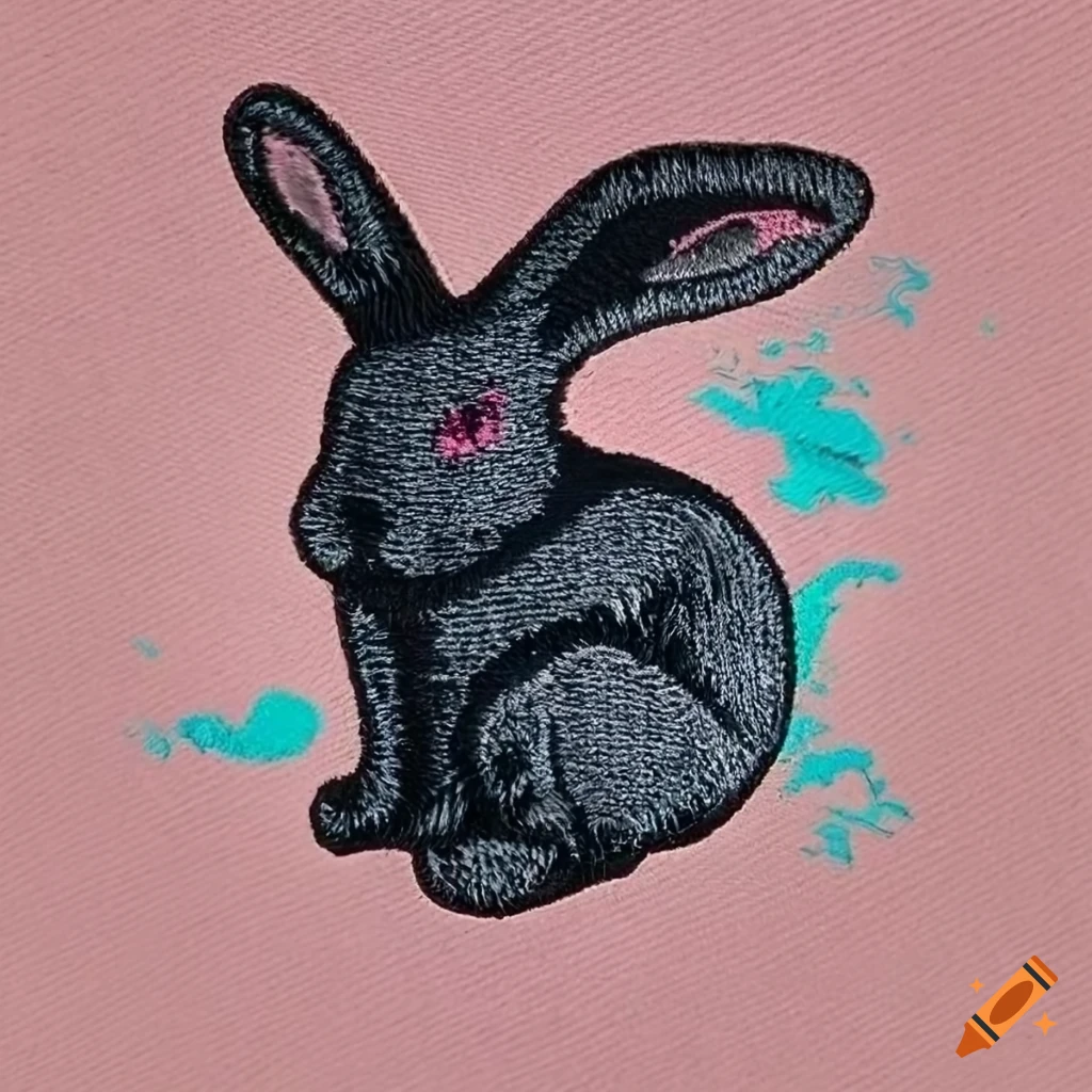 Noir graphic design rabbit patch